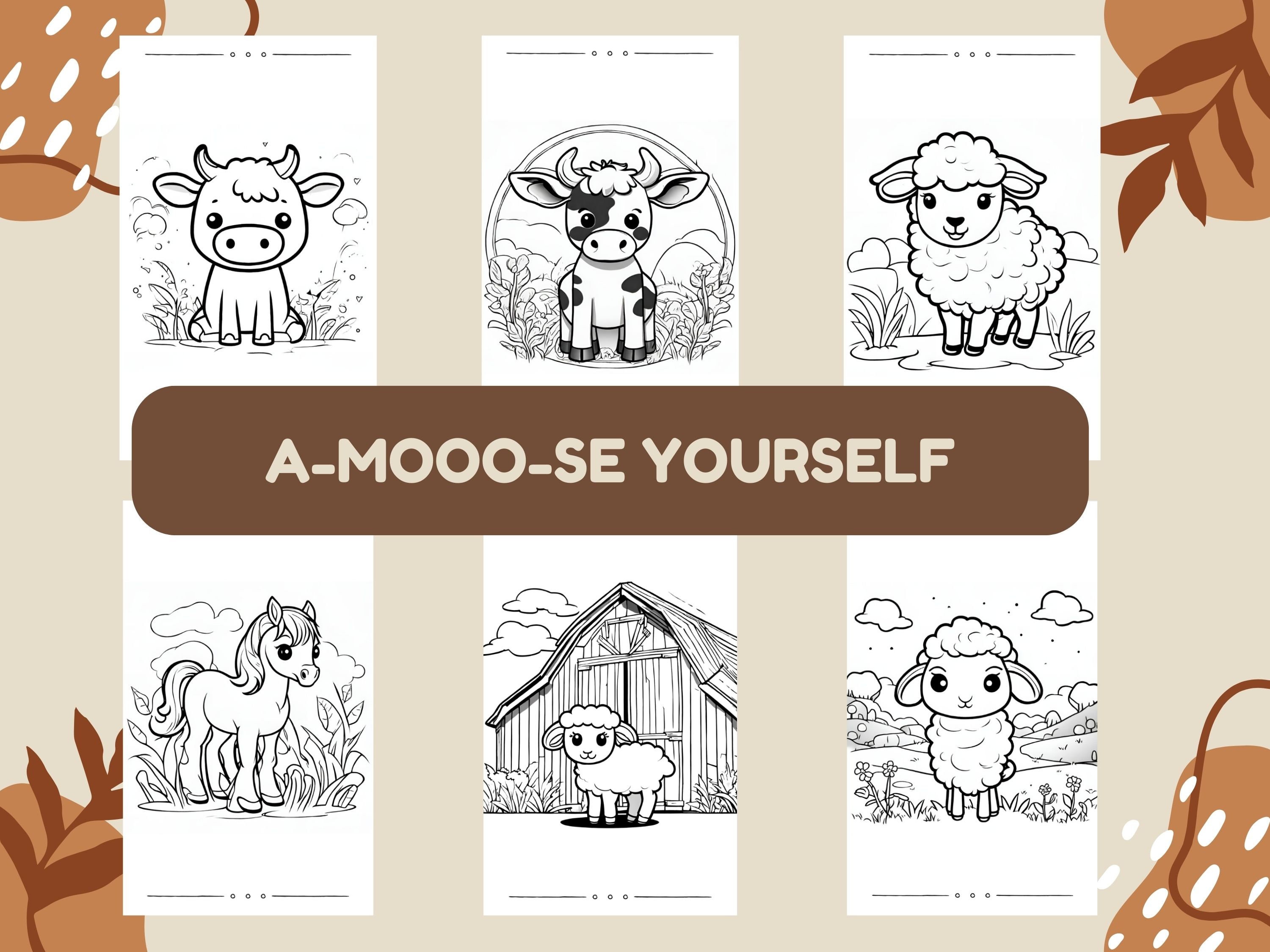 Farmyard Frolics: Printable Coloring Pages | Cute Animals | Relaxing ...