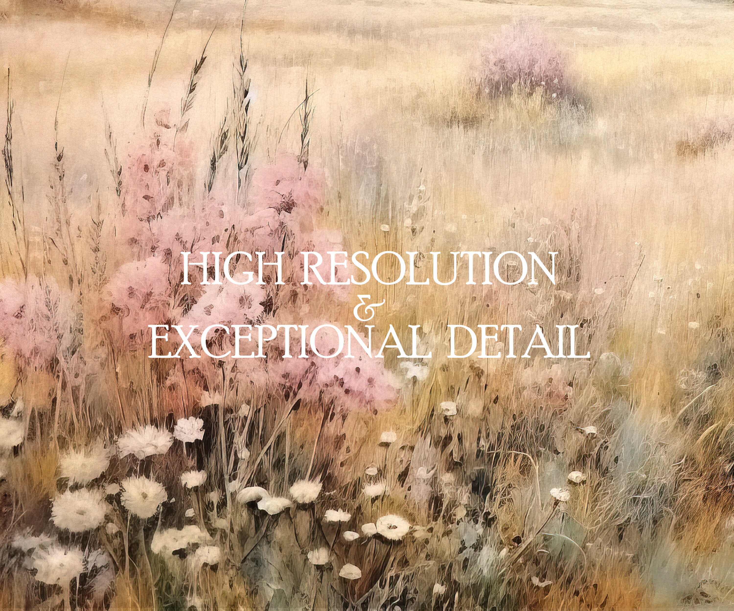 Rustic Wildflower Field Spring Wall Art Flower French Meadow Vintage ...