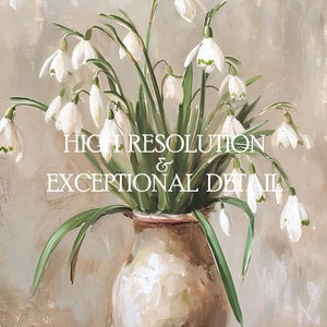 Vintage Spring Flowers Art Print Rustic Snowdrops Easter Wall Art ...