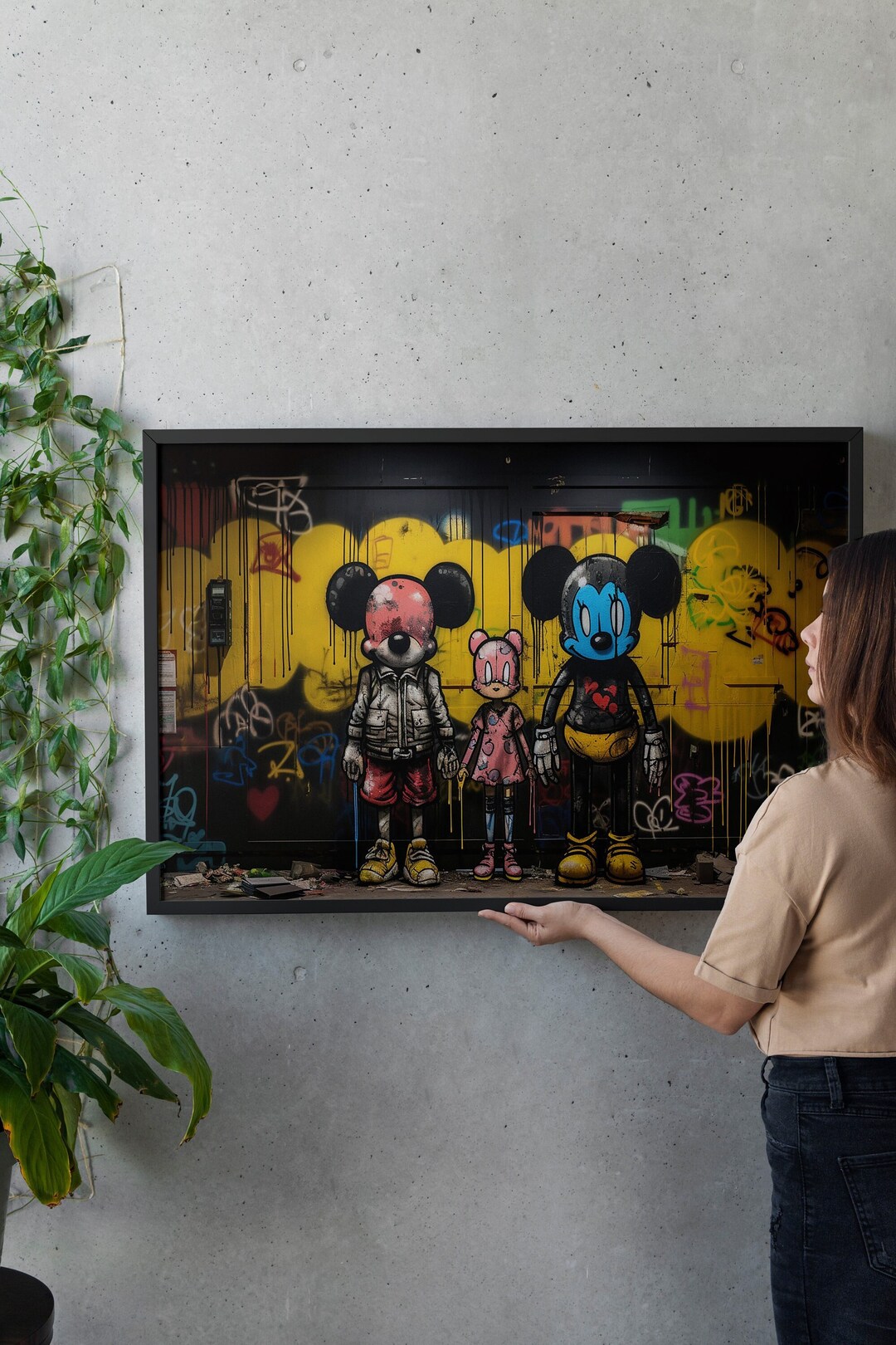 Mickey Mouse Banksy Graffiti Canvas Street Art Print Urban - Etsy