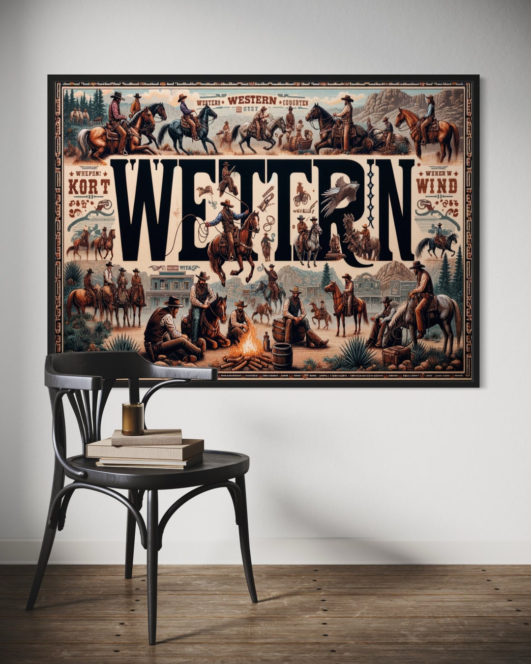 Tales of the Wild West: Embroidered Depiction of Cowboys, Horses, and ...