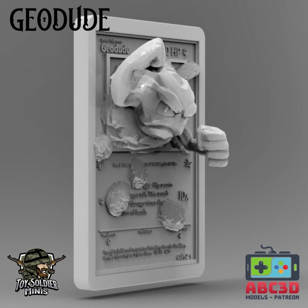 Geodude 3D Pokemon Card - Etsy