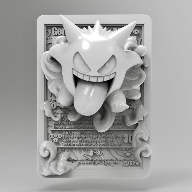 Gengar (new Version) 3D Pokemon Card - Etsy