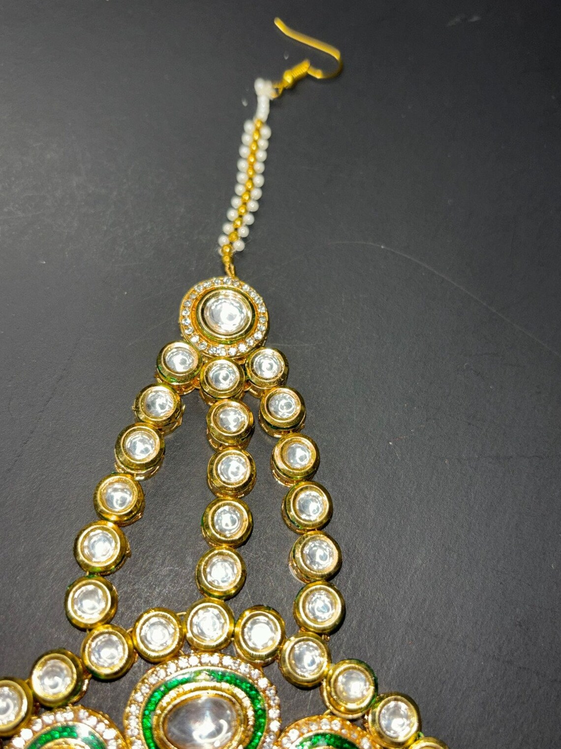 Enchanted Emerald Elegance - Premium Dabi Kundan Pasa With Handcrafted ...