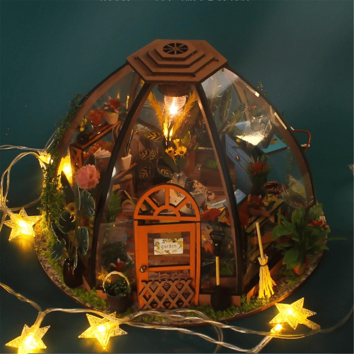 DIY Miniature Dollhouse Kit, Wooden DIY Craft House Kits Green, 3D ...