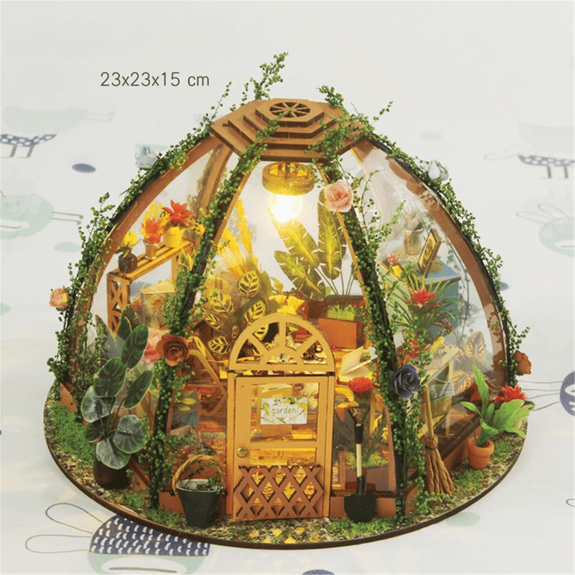 DIY Miniature Dollhouse Kit, Wooden DIY Craft House Kits Green, 3D ...