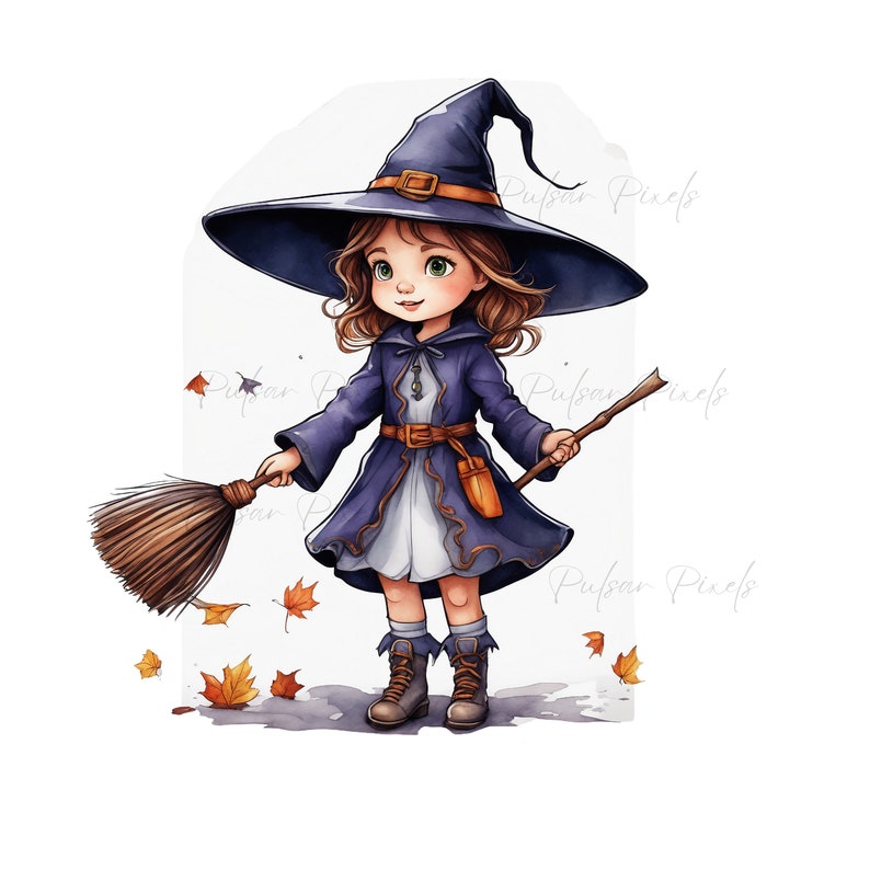 Halloween Witch Clipart 10 High Quality Pngs, Watercolor Witch, Jack O ...