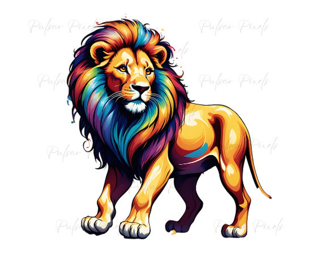 Watercolor Lion Clipart - 11 High-quality Pngs, Animal Clipart, King of ...