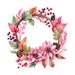 Watercolor Pink Wreath - Pastel Pink Floral Wreath Clipart, Watercolor ...