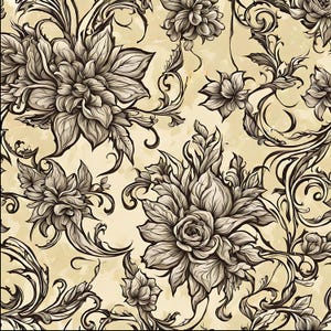 Flowers Digital Paper, Vintage Flowers, Seamless Pattern, Floral ...