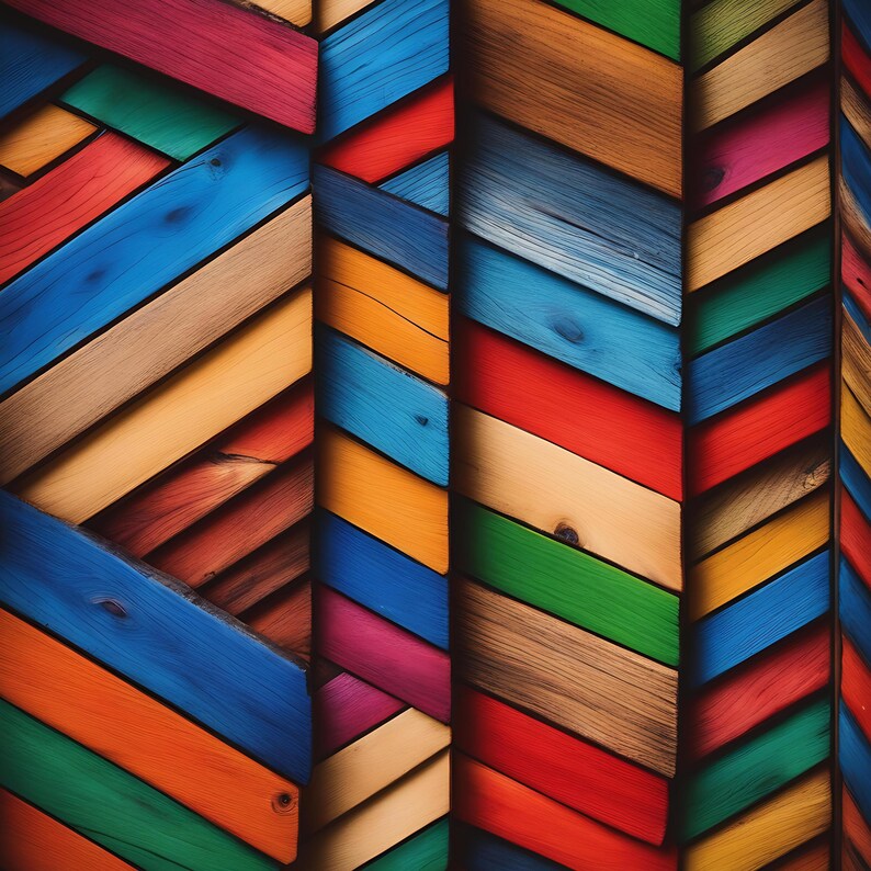 Colorful Wood Digital Paper, Seamless Wooden Pattern, Wood Background ...