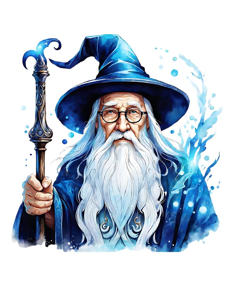 Watercolor Wizard Clipart - Spooky Clipart, Wizard Clipart, Watercolor ...