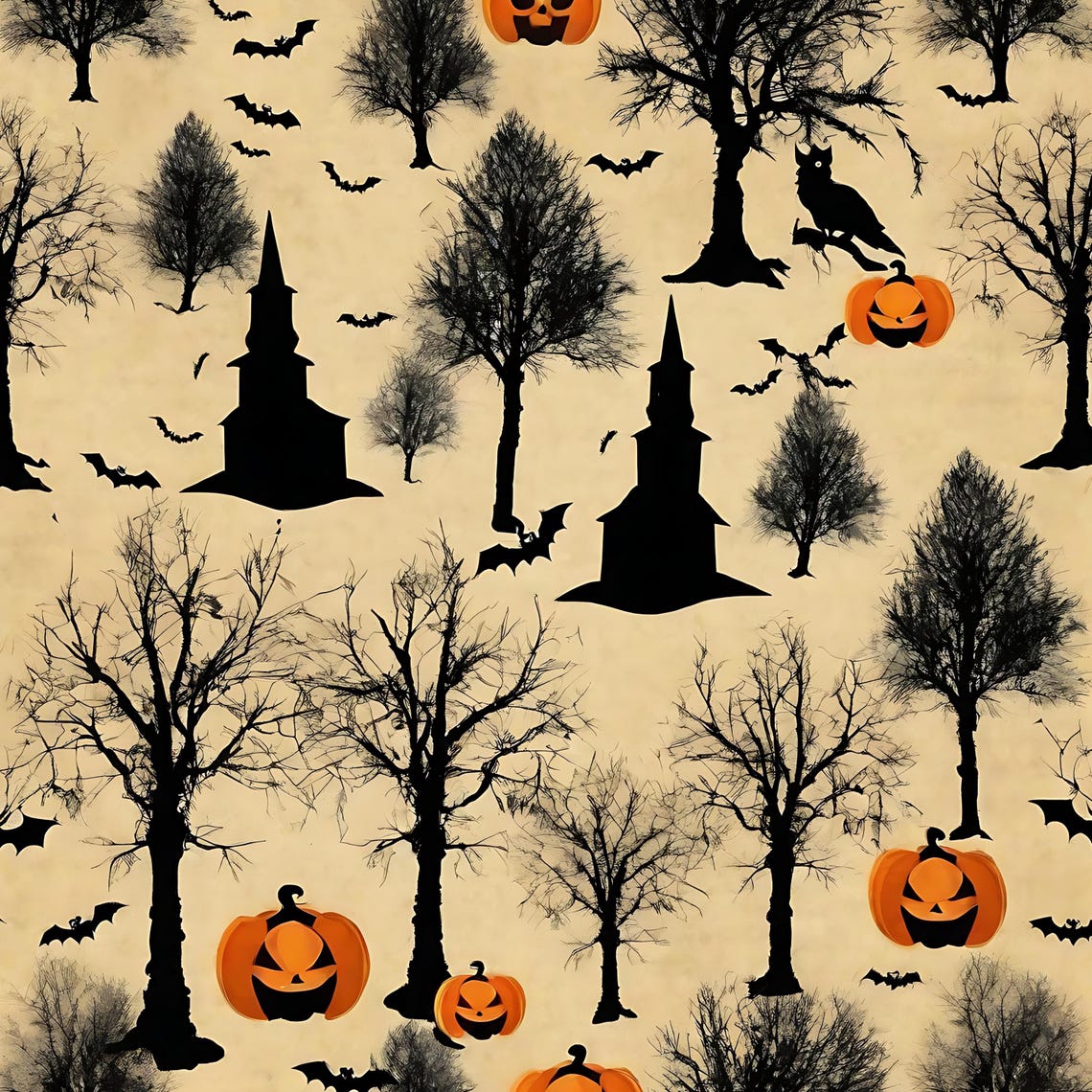 Halloween Background, Halloween Landscape, Spooky Gothic Junk Journal ...