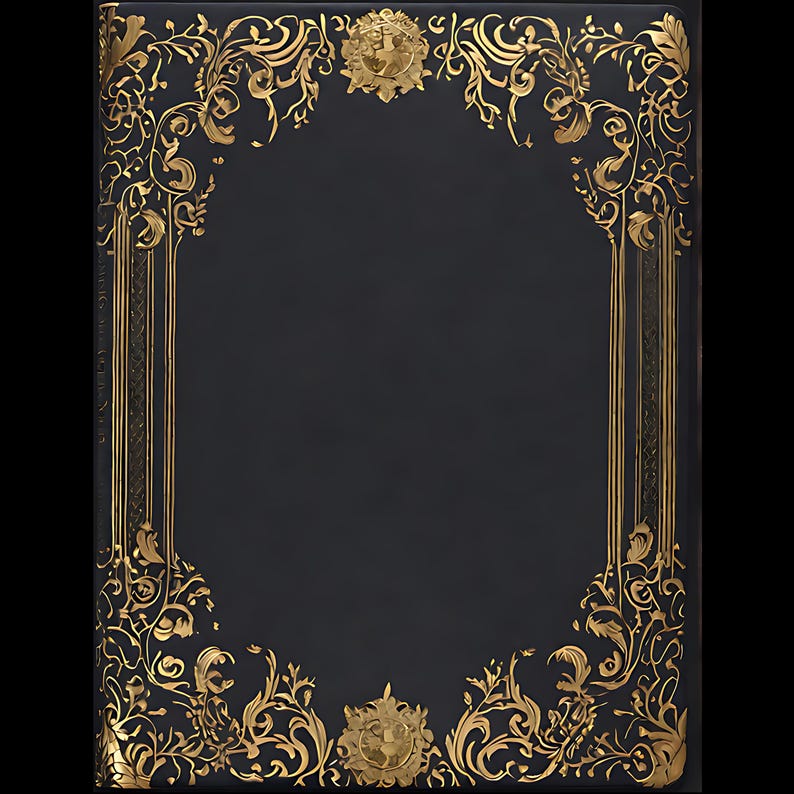 Gilded Black Book Cover, Gilded Book Cover, Gilded Gold, Black Leather ...