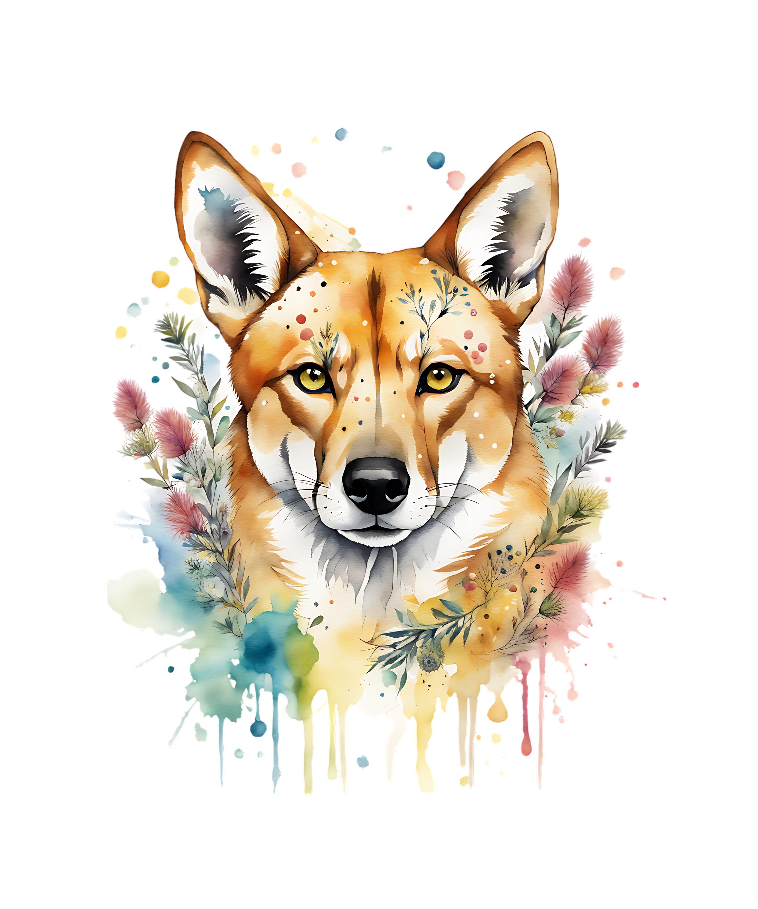 Watercolor Dog Clipart, Dingo Clipart, Wild Dog Clipart, Dingo PNG ...