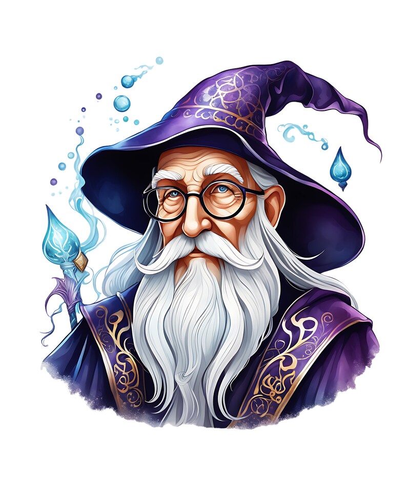 Watercolor Wizard Clipart - Spooky Clipart, Wizard Clipart, Watercolor ...