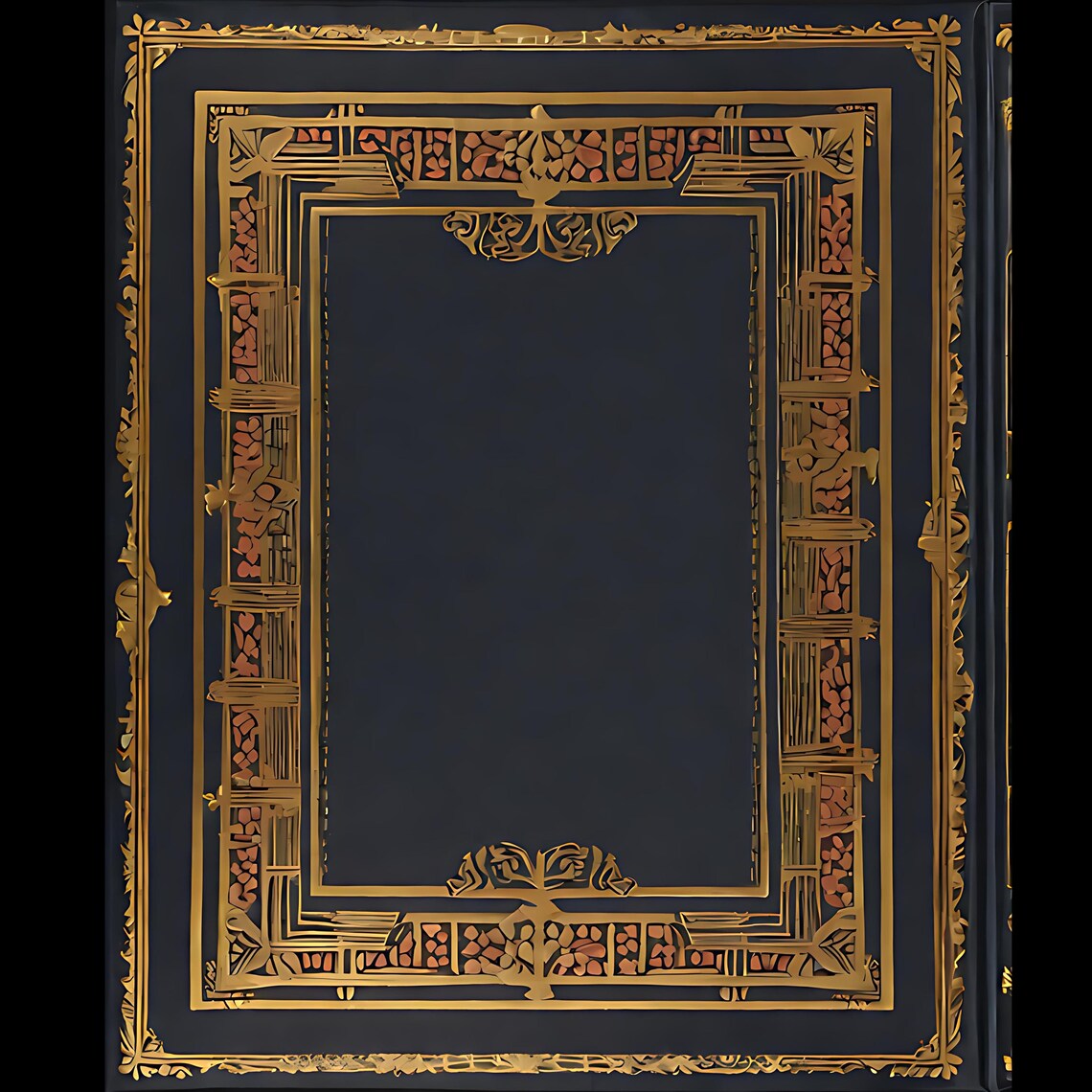 Gilded Black Book Cover, Gilded Book Cover, Gilded Gold, Black Leather ...