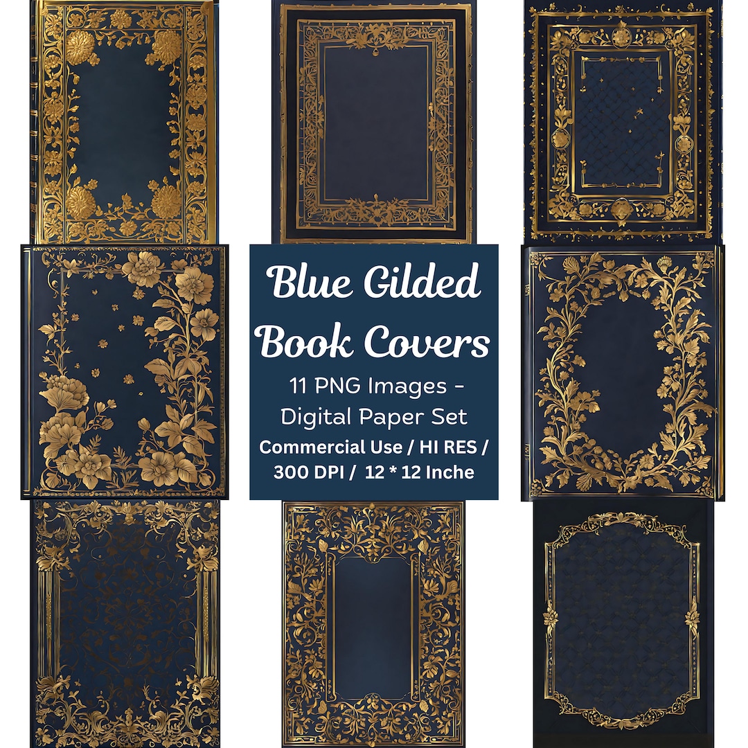 Gilded Blue Book Cover, Gilded Book Cover, Gilded Gold, Blue Leather ...