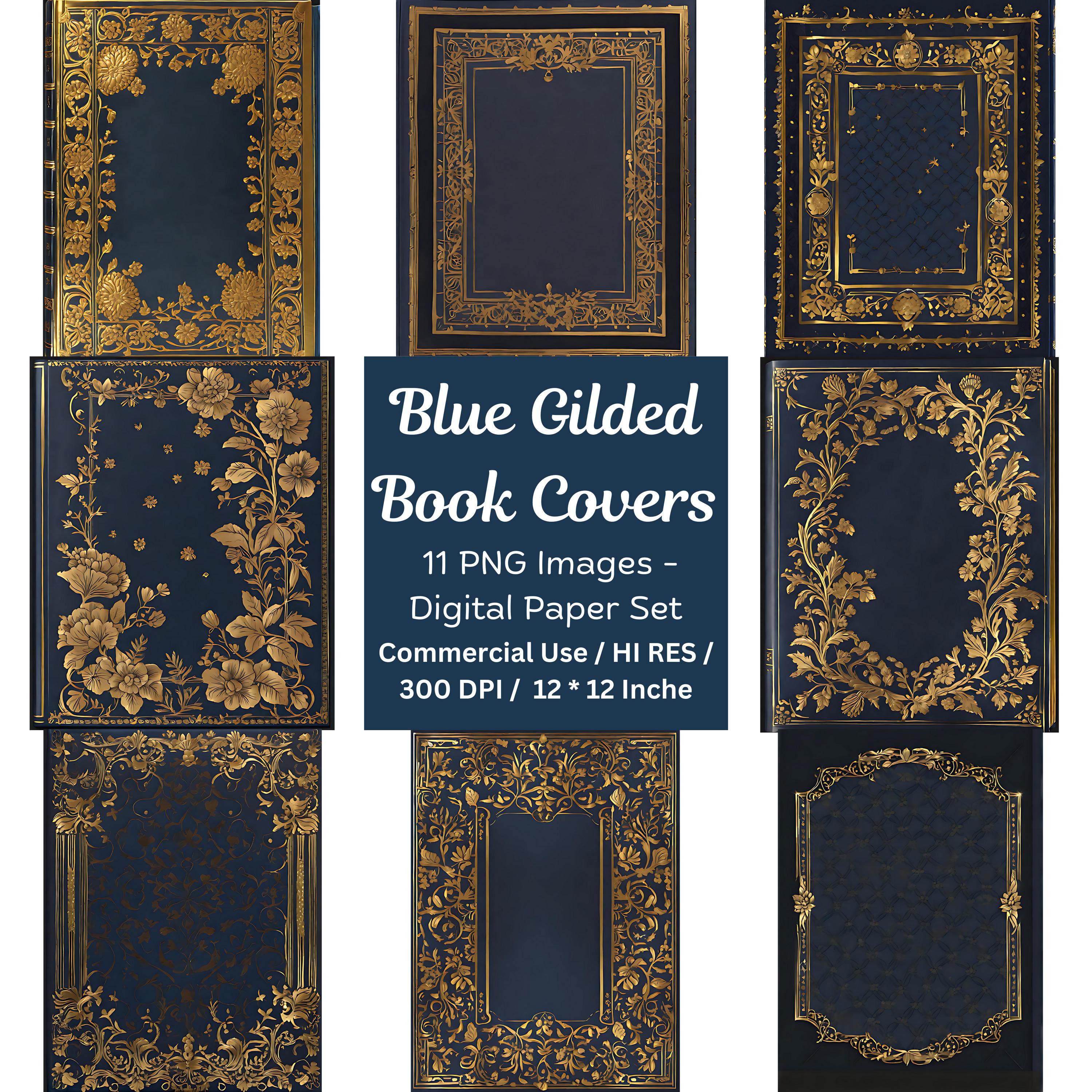 Gilded Blue Book Cover, Gilded Book Cover, Gilded Gold, Blue Leather ...