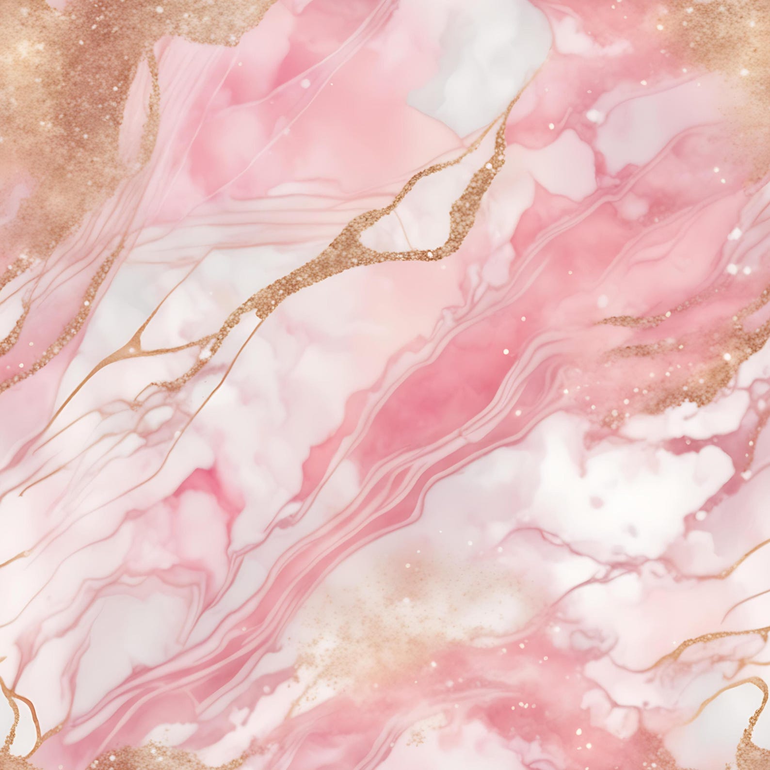 Pink and Gold Marble Digital Paper, Seamless Marble Textures, Gold Foil ...