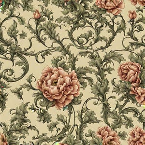 Flowers Digital Paper, Vintage Flowers, Seamless Pattern, Floral ...