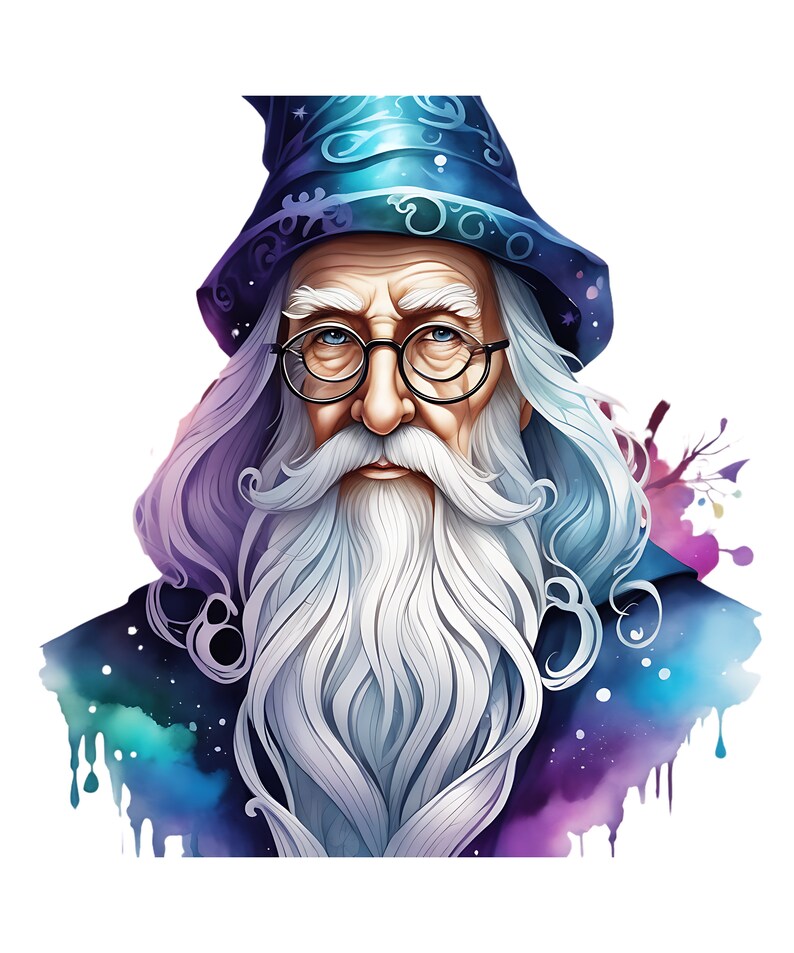 Watercolor Wizard Clipart - Spooky Clipart, Wizard Clipart, Watercolor ...