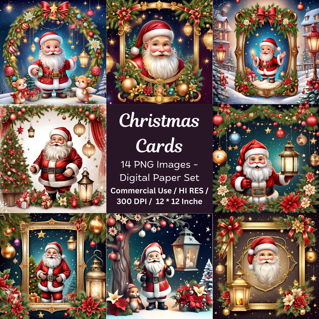 Christmas Cards Clipart, Christmas Cards PNG, Christmas Border Frames ...