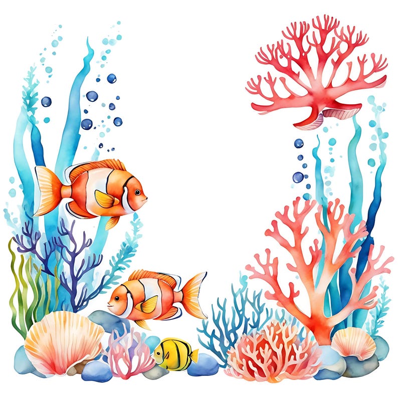 Underwater Digital Paper, Under the Sea Background, Ocean Landscape ...