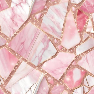 Pink and Gold Marble Digital Paper, Seamless Marble Textures, Gold Foil ...