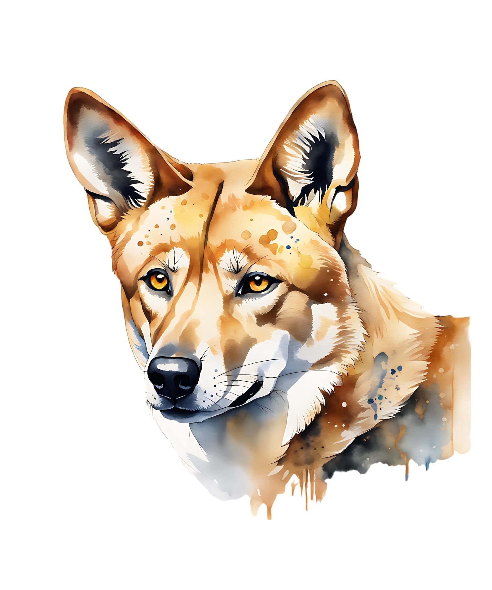 Watercolor Dog Clipart, Dingo Clipart, Wild Dog Clipart, Dingo PNG ...