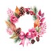 Watercolor Pink Wreath - Pastel Pink Floral Wreath Clipart, Watercolor ...