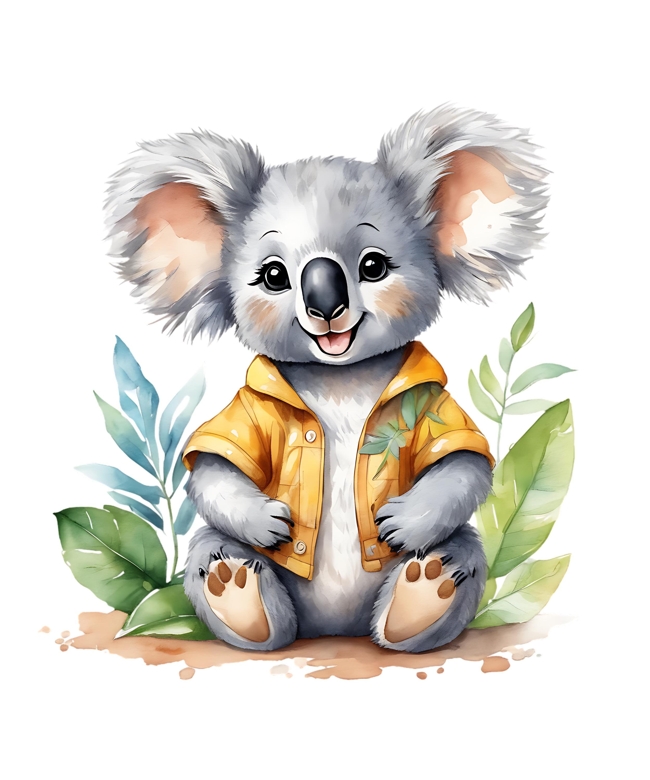 Koala Clipart, Cute Baby Koala PNG, Australian Animal Clipart, Safari ...