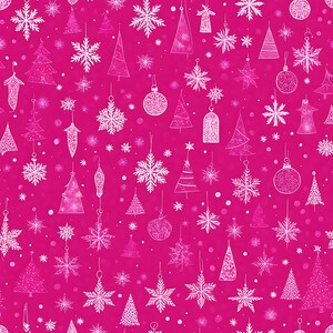 Christmas Digital Paper, Pink Christmas, Snowflake Pattern, Christmas ...