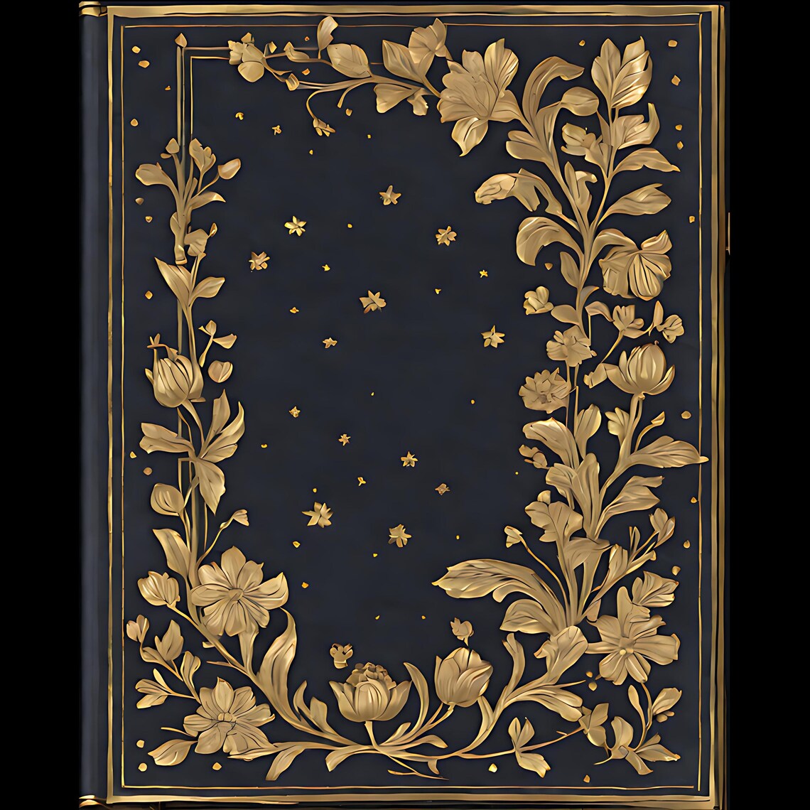 Gilded Black Book Cover, Gilded Book Cover, Gilded Gold, Black Leather ...