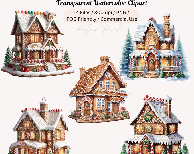 30 Gingerbread House Clipart, Winter Clipart, Christmas Gingerbread ...