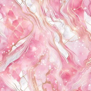 Pink and Gold Marble Digital Paper, Seamless Marble Textures, Gold Foil ...