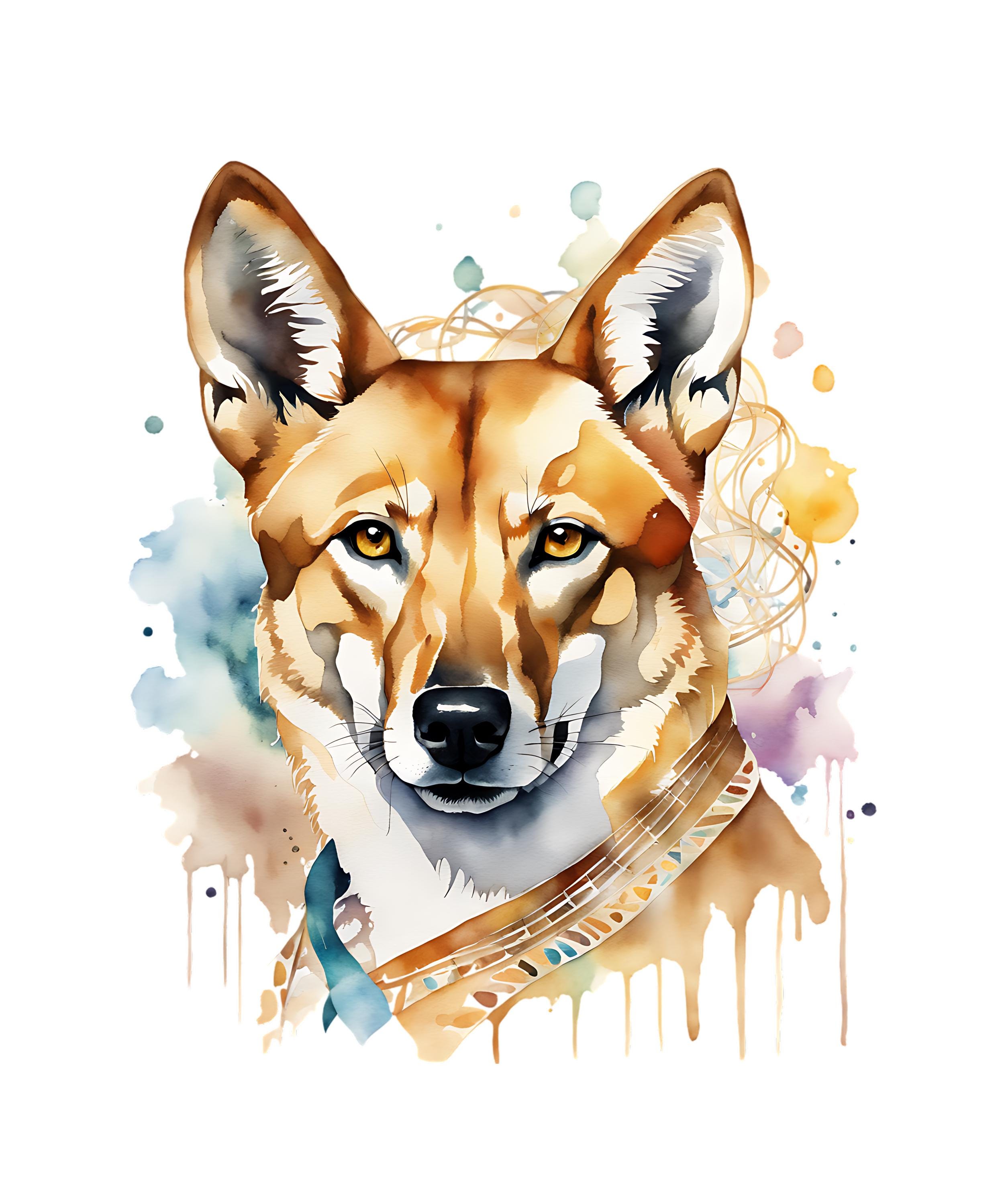 Watercolor Dog Clipart, Dingo Clipart, Wild Dog Clipart, Dingo PNG ...
