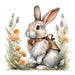 Cute Watercolor Rabbits - Digital Download - Bunny Digital Paper Craft ...