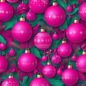 Christmas Digital Paper, Pink Christmas, Snowflake Pattern, Christmas ...