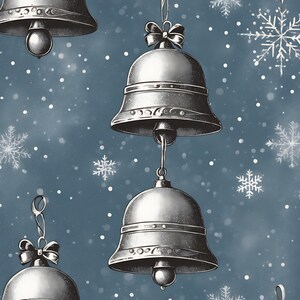 Christmas Digital Paper, Blue Christmas, Snowflake Wallpaper, Antique ...
