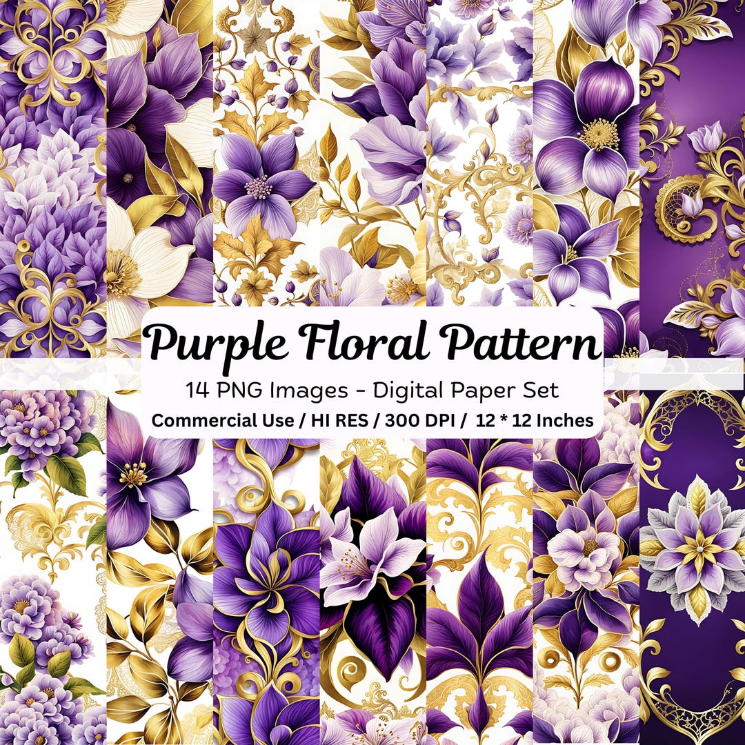 Flower Digital Paper, Hippie Flower, Seamless Pattern, Floral Digital ...