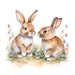 Cute Watercolor Rabbits - Digital Download - Bunny Digital Paper Craft ...