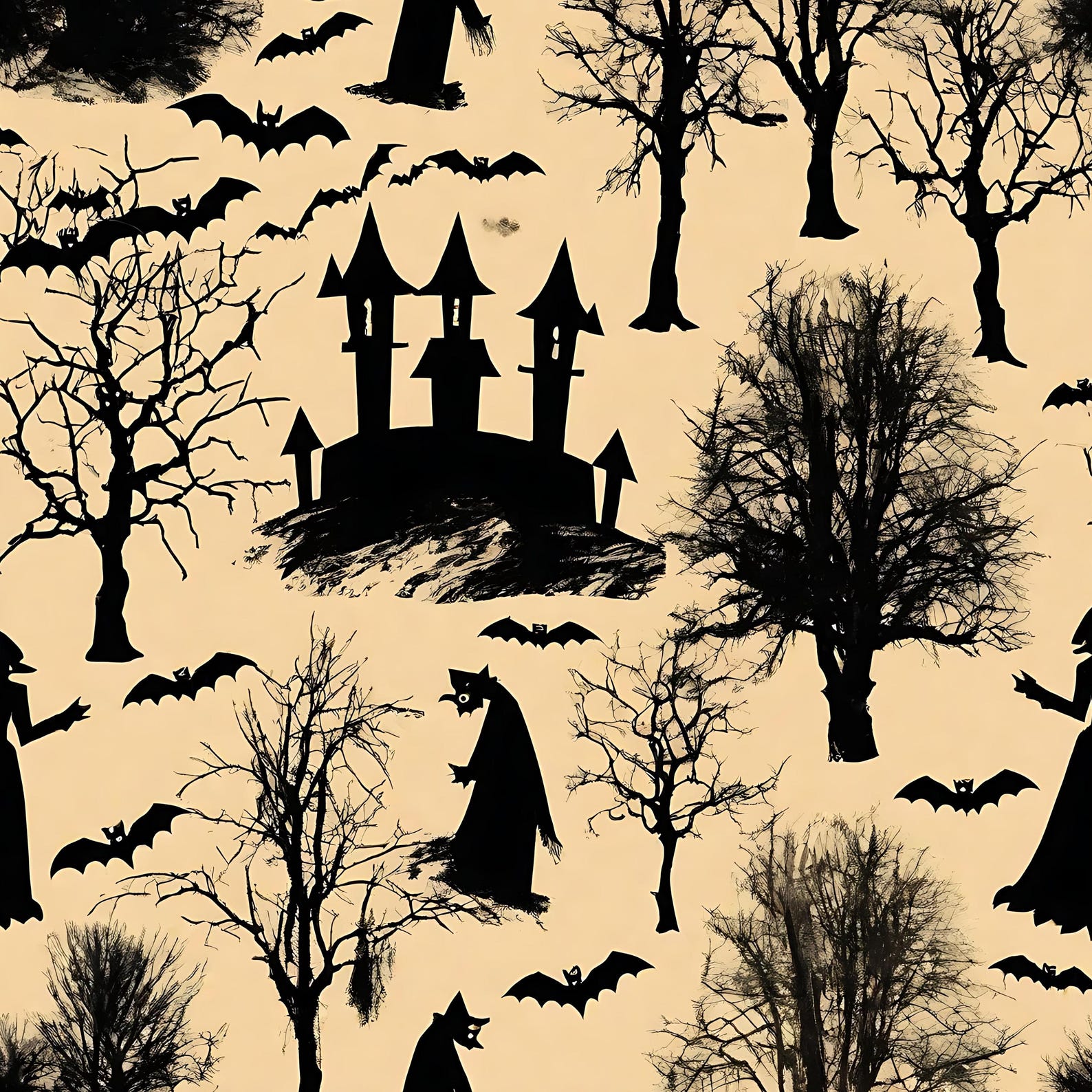 Halloween Background, Halloween Landscape, Spooky Gothic Junk Journal ...