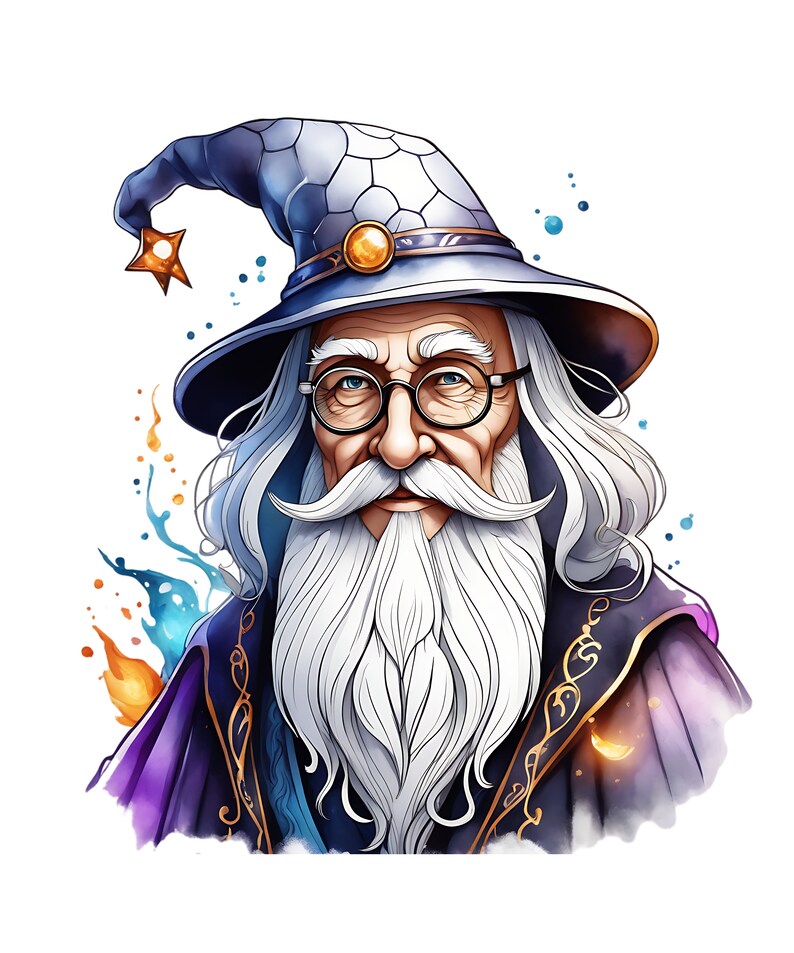 Watercolor Wizard Clipart Spooky Clipart, Wizard Clipart, Watercolor ...