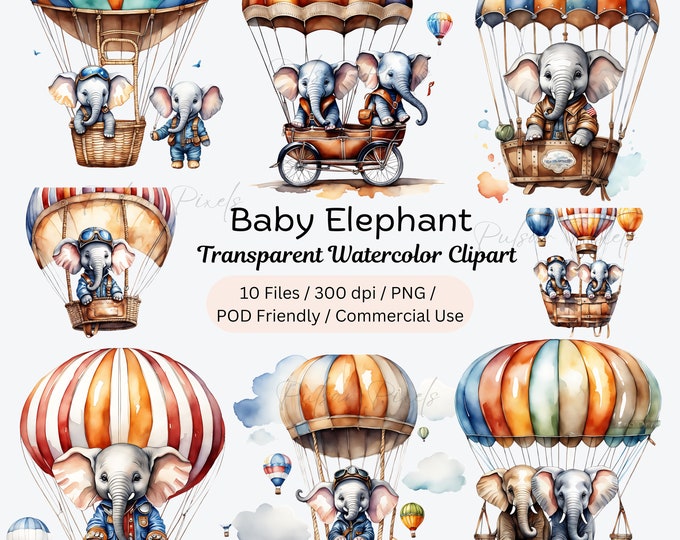 Nursery Clipart Baby Elephant Clip Art Balloon Elephants With Balloons ...