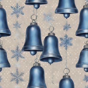 Christmas Digital Paper, Blue Christmas, Snowflake Wallpaper, Antique ...