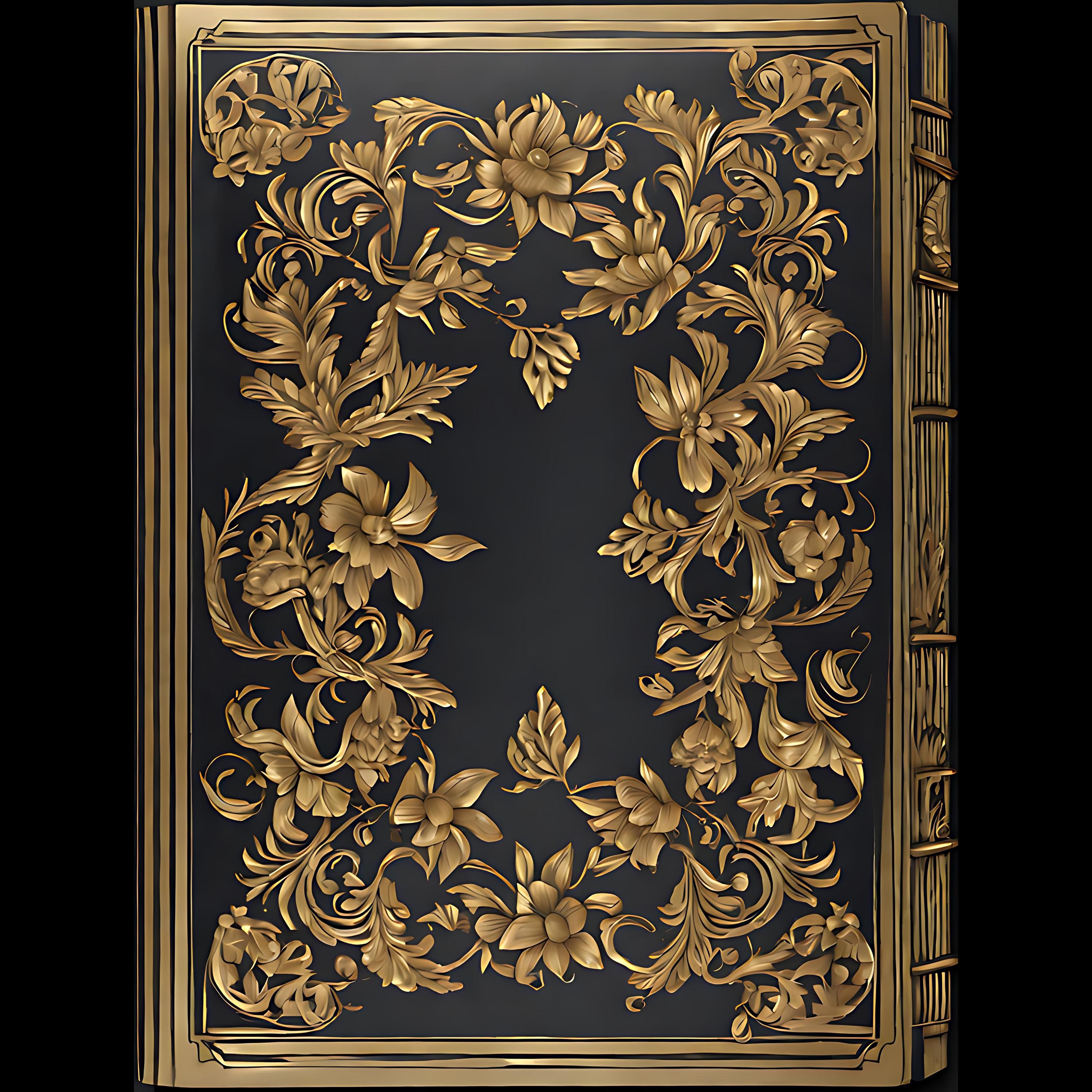 Gilded Black Book Cover, Gilded Book Cover, Gilded Gold, Black Leather ...
