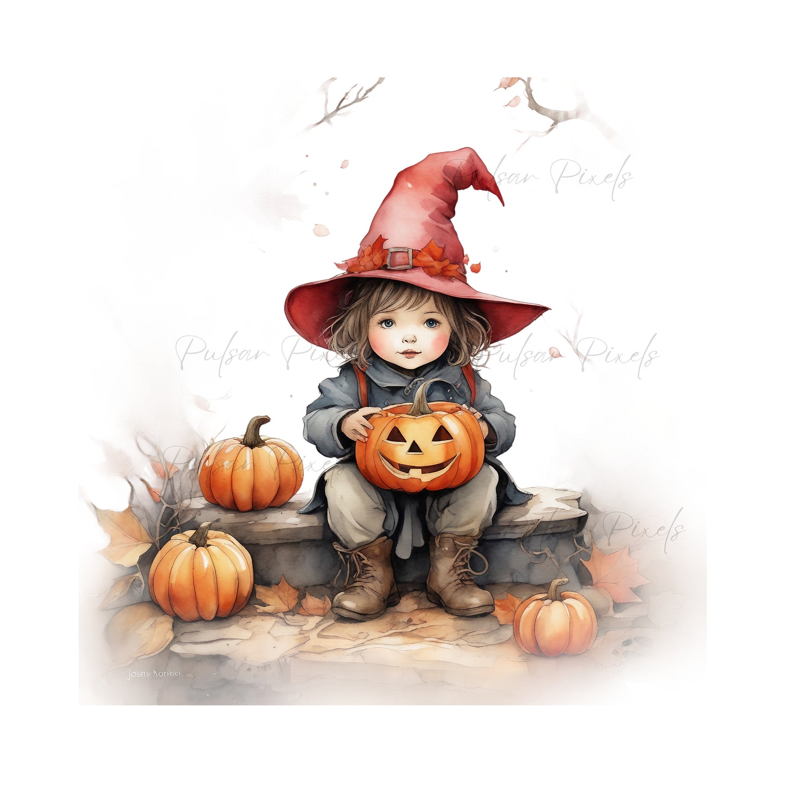 Halloween Witch Clipart 10 High Quality Pngs, Watercolor Witch, Jack O ...