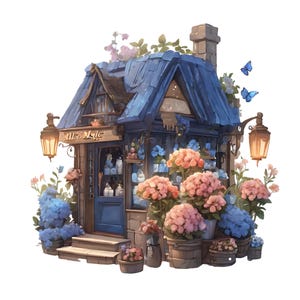 Magic Shop Clipart, Magic Store, Watercolour Shop Illustration, Fantasy ...