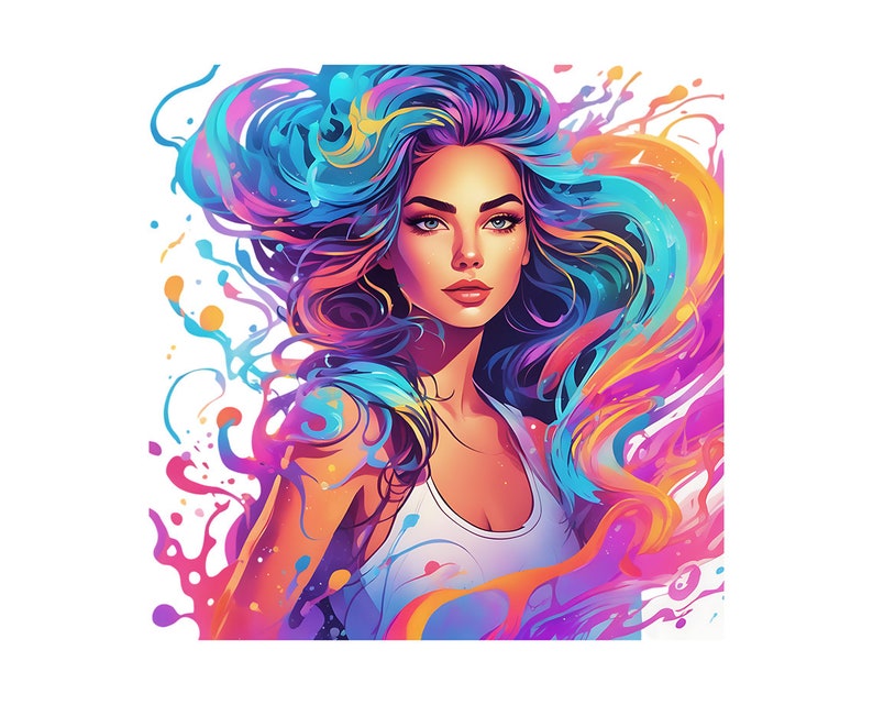 Color Splash Girl Clipart - 12 High Quality Pngs, Paint Splatter ...